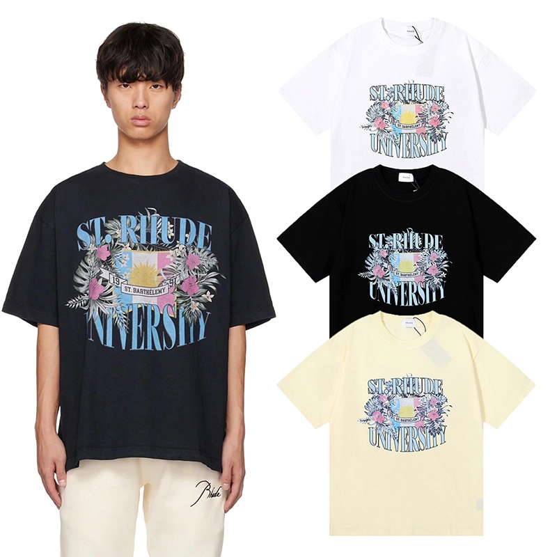 Rhude University Print T-Shirt Reps - HYPEUNIQUE